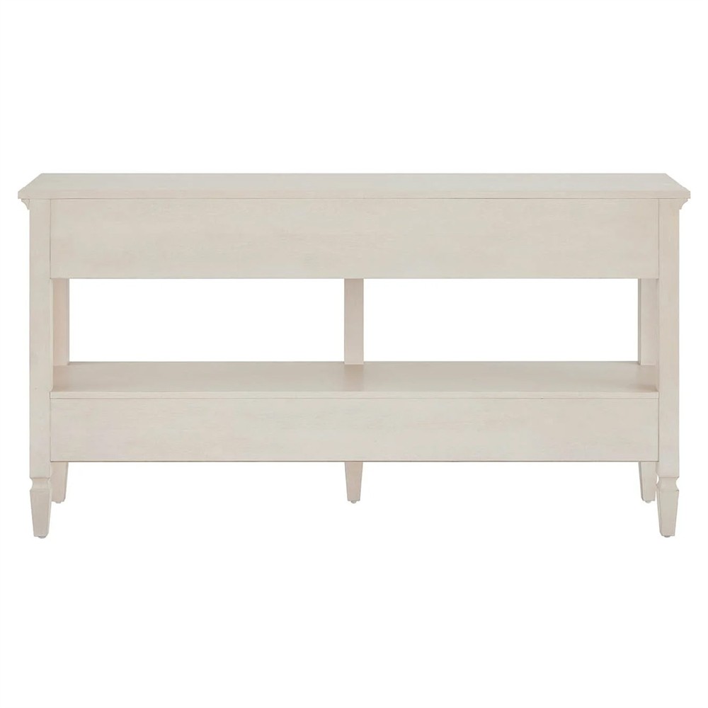 Lawrence Modern Classic Cream Wood Console Table Long (53 - 75" W ...