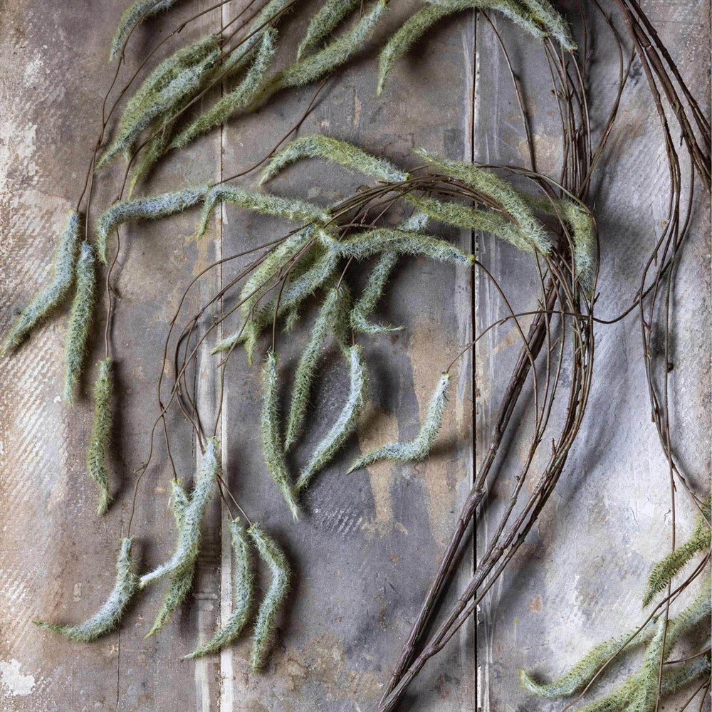 Celestine Coastal Beach Green Trailing Catkin Faux Floral Bundle ...