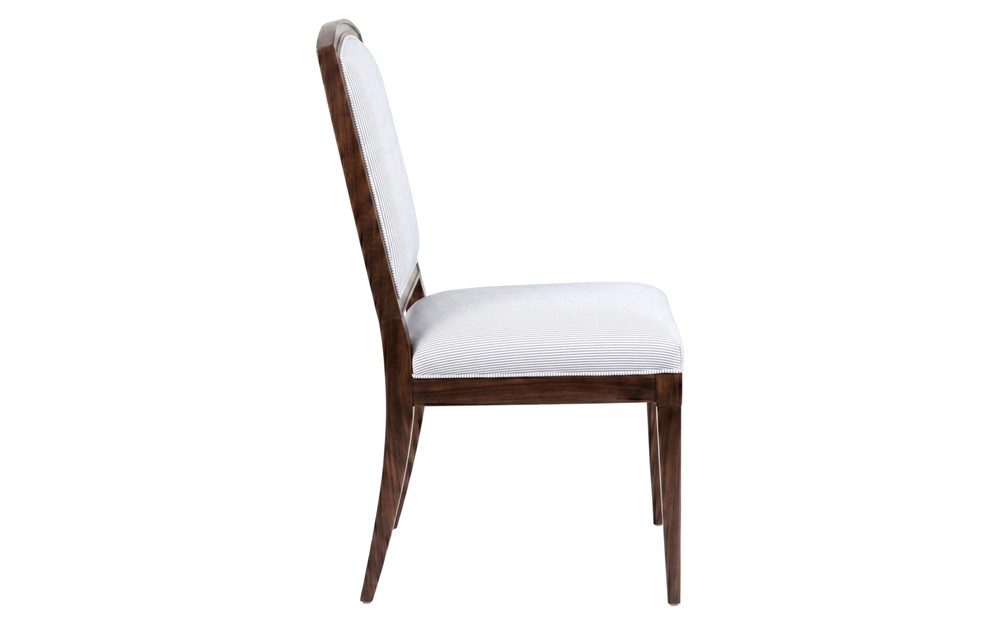 Evaline Sea Breeze Sunbrella Stripe Dining Side Chair | Kathy Kuo Home