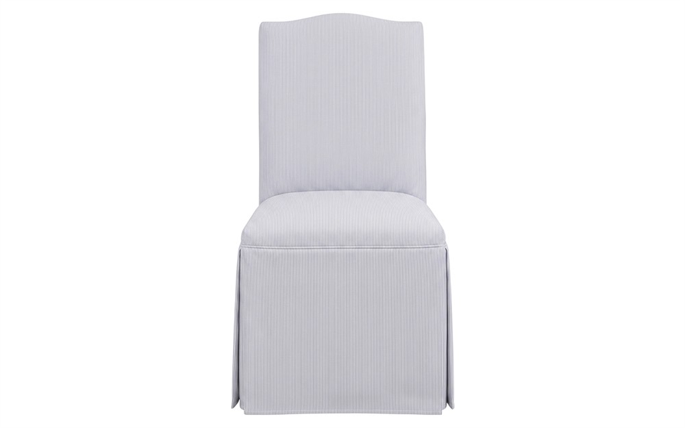 Cecily Sea Breeze Sunbrella Stripe Skirted Dining Side Chair