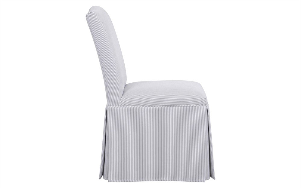 Cecily Sea Breeze Sunbrella Stripe Skirted Dining Side Chair