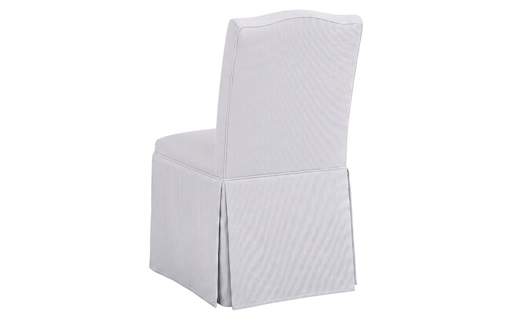 Cecily Sea Breeze Sunbrella Stripe Skirted Dining Side Chair