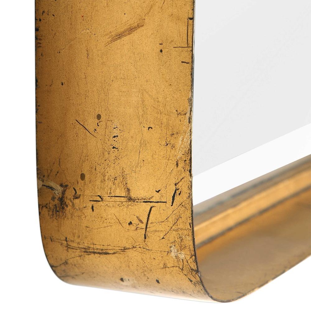Rofel Modern Classic Gold Metal Strap Wall Mirror Medium (21" - 40 ...