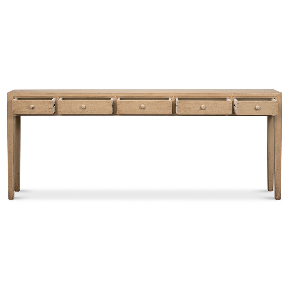 Billie Modern Classic Brown Pine Wood Rectangular Console Table Extra ...