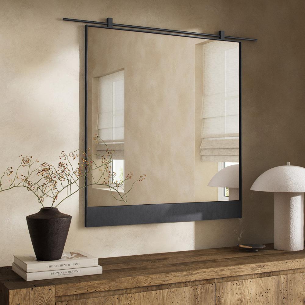 Breslin Industrial Loft Minimalist Rectangular Antiqued Iron Wall ...