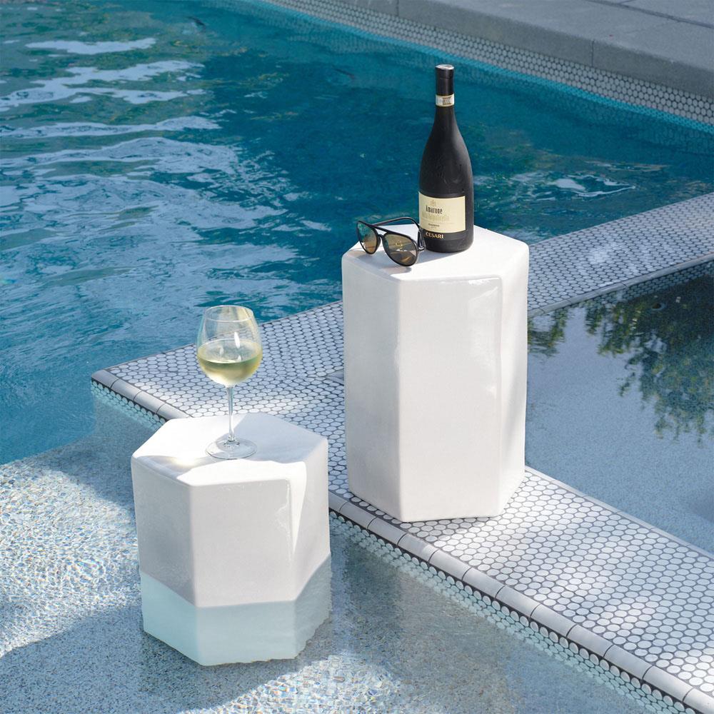Jett Modern Classic Novelty White Ceramic Side Table