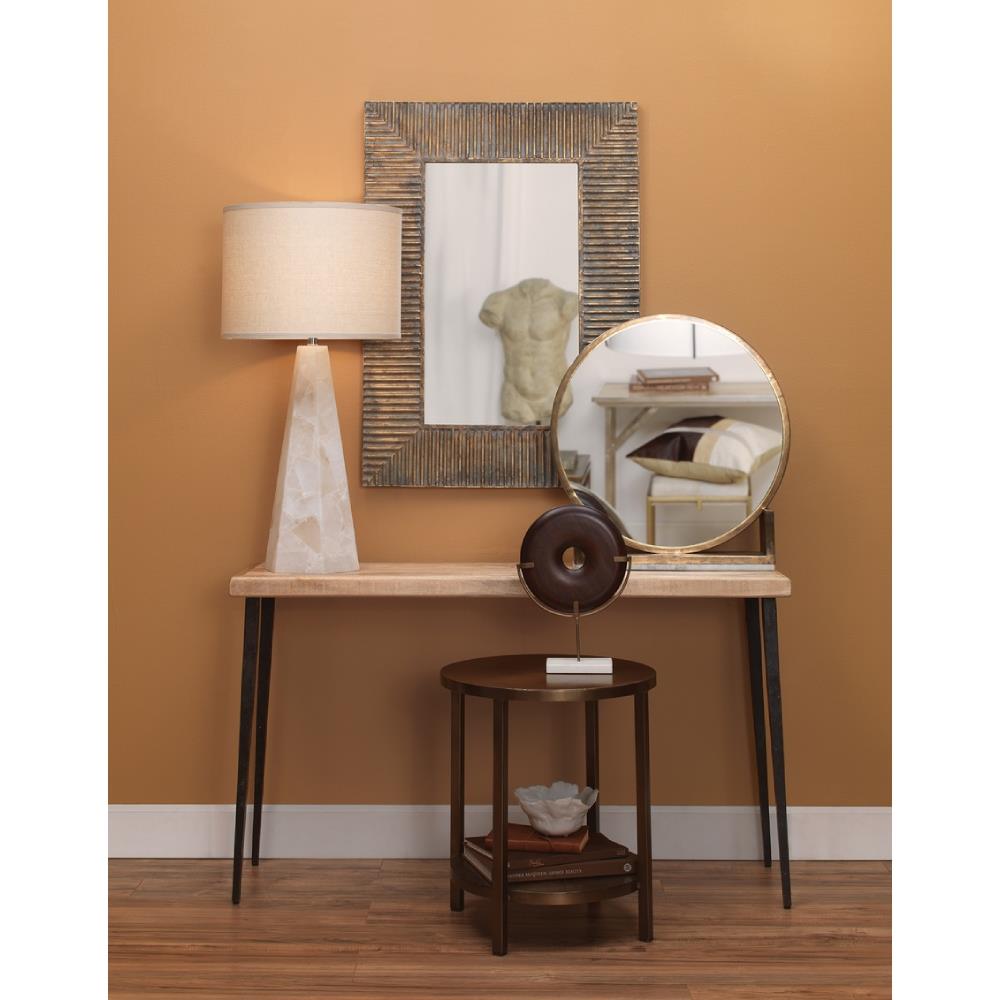 Will Modern Classic Brass Metal Silver Standing Table Mirror Medium (21 ...