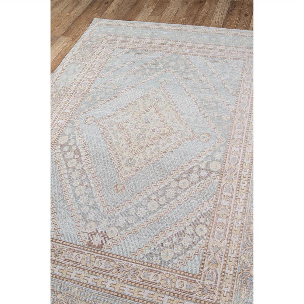 Esme Modern Pastel Blue Beige Diamond Medallion Patterned Rug - 2'x3'