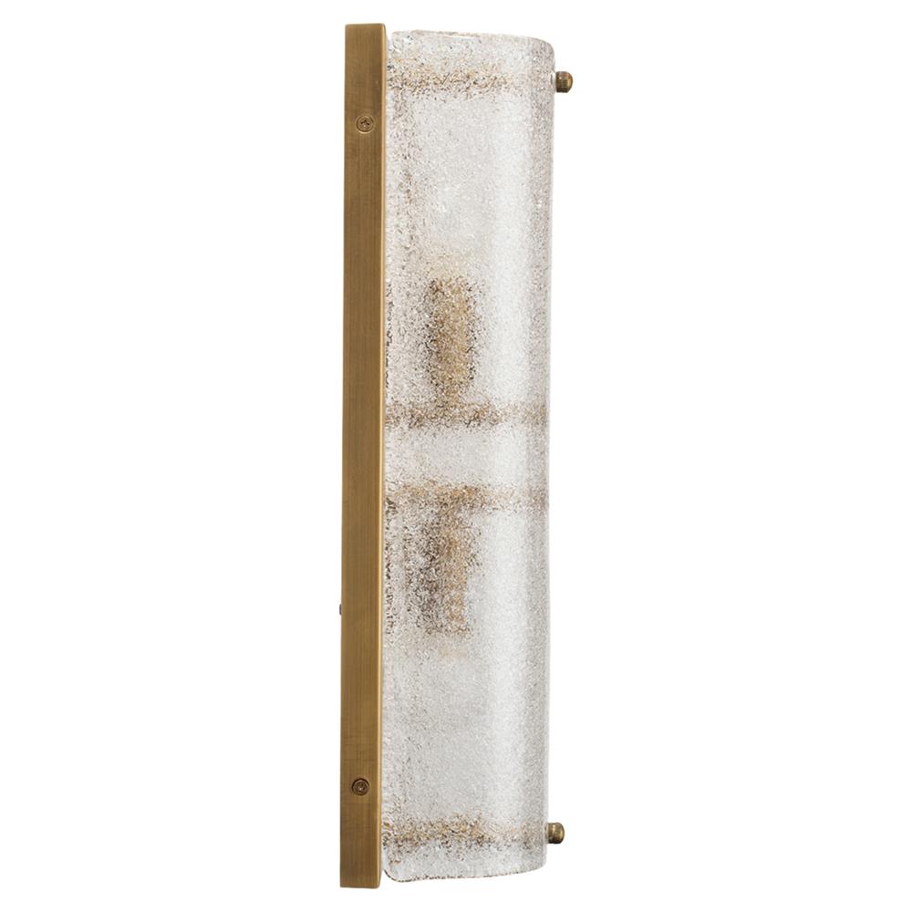 Weston Modern Classic Textured Glass Gold Metal Wall Sconce - Large