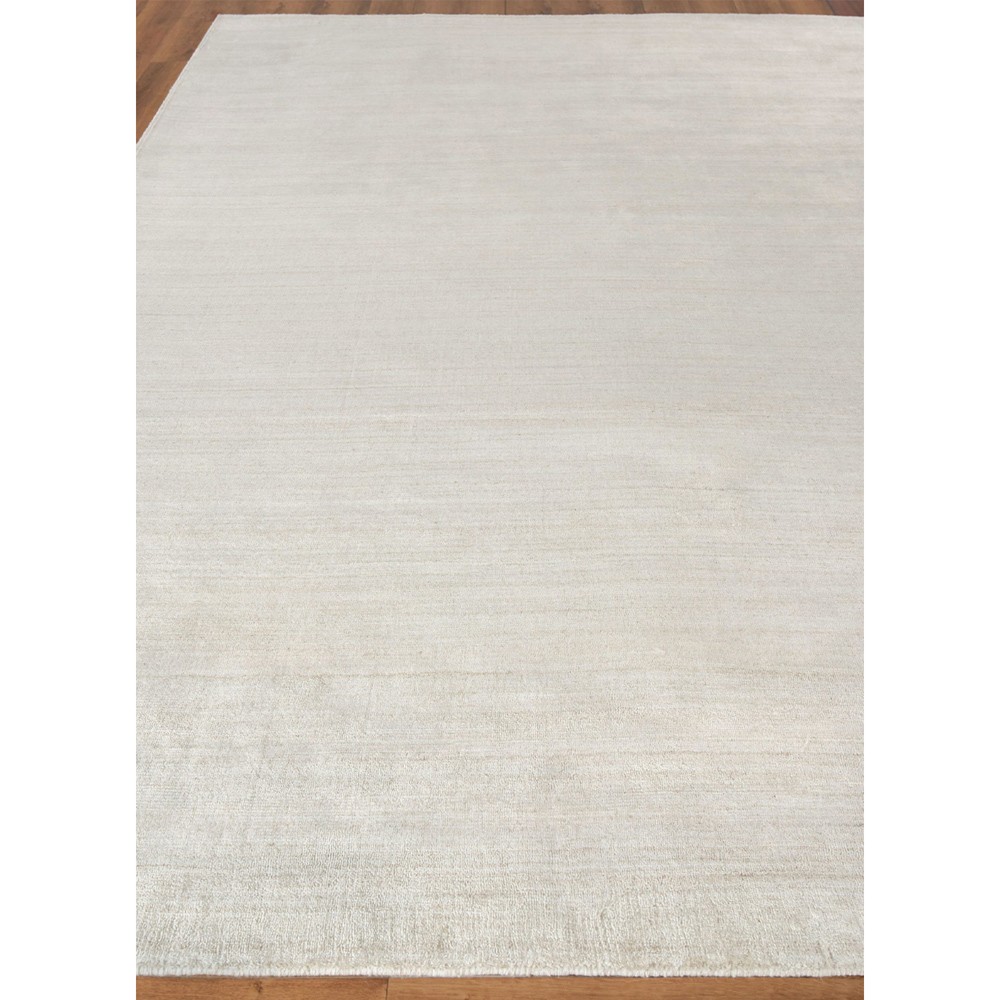 Seth Modern Cream Wool Bamboo Silk Solid Rug - 6'x9' 6'x9' | Kathy Kuo Home