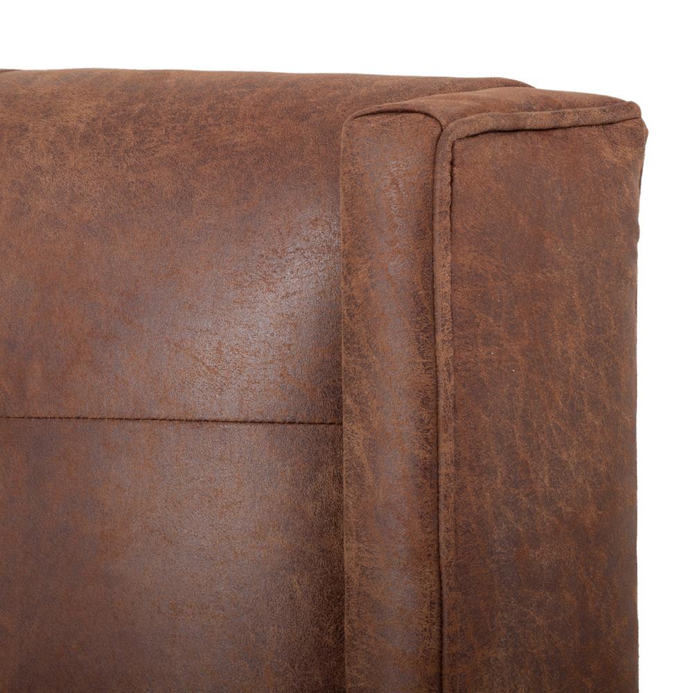 Nyla Modern Tufted Brown Faux Leather High Headboard Platform Bed - Queen Queen | Kathy Kuo Home