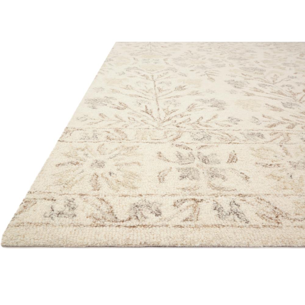Norabel French Country Ivory Beige Wool Floral Patterned Rug - 7'9"x9'9"