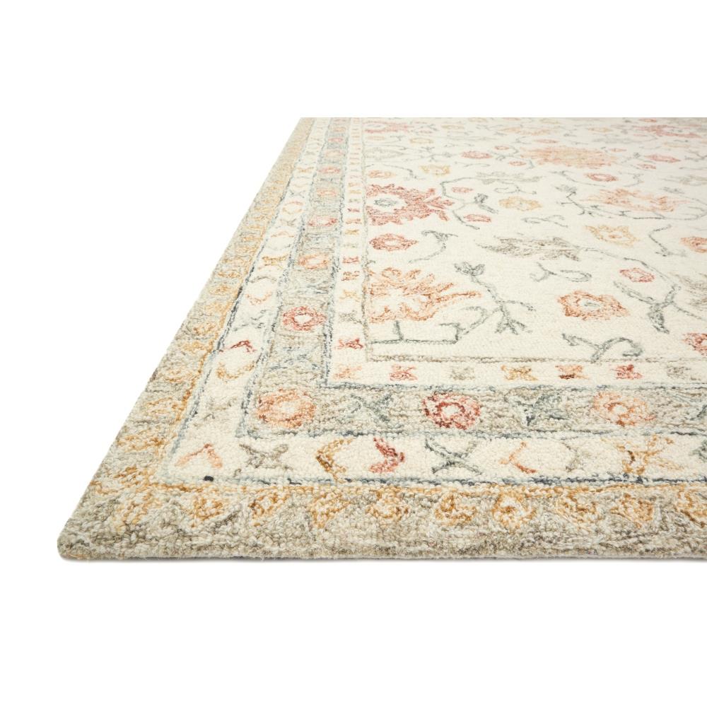 Jareth French Country Ivory Orange Wool Floral Patterned Rug - 8'6"x12'