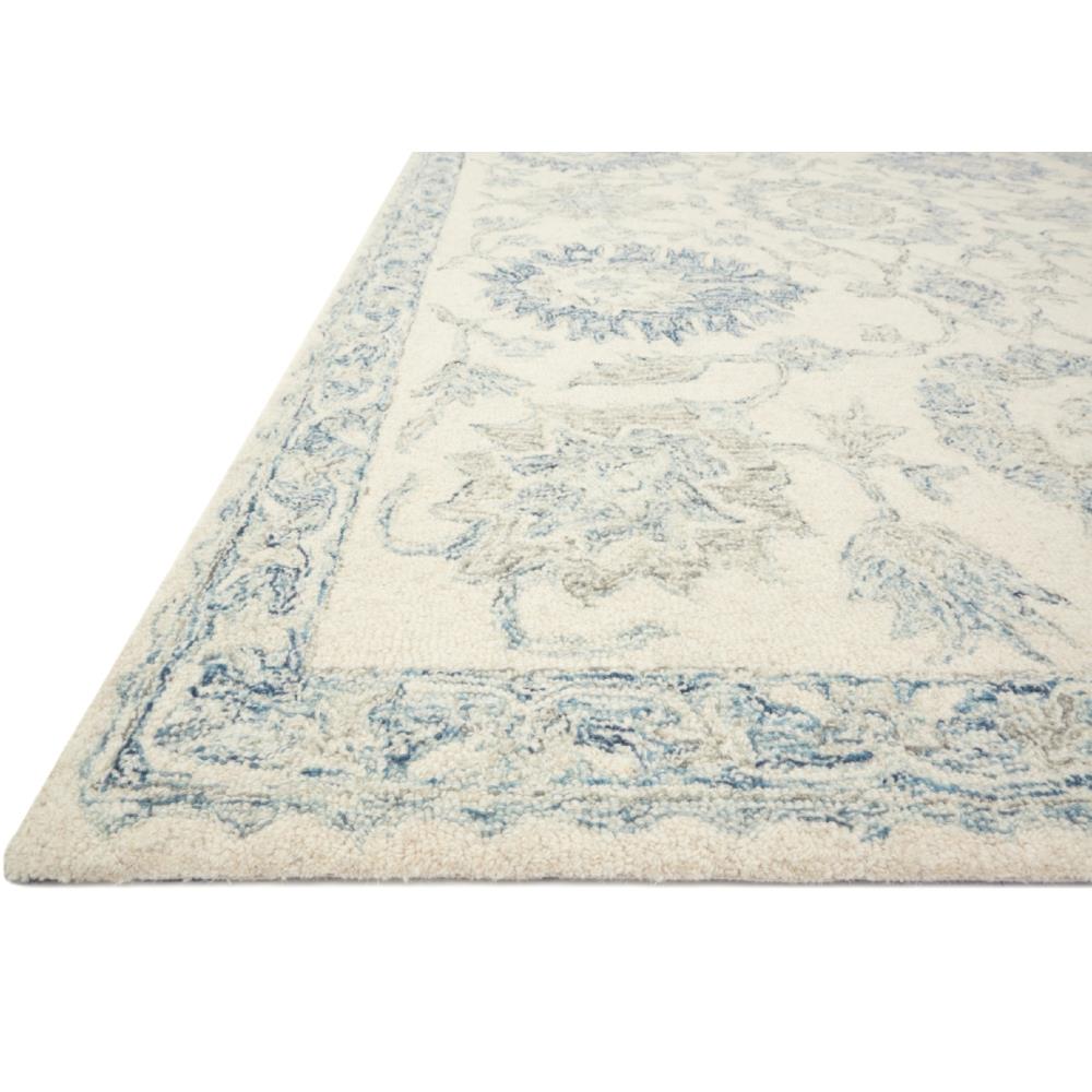 Jareth French Country Blue Wool Floral Patterned Rug - 3'6"x5'6" 4'x6 ...