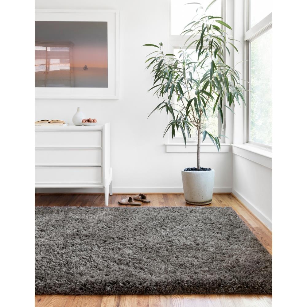 Mila Modern Classic Black Shag Rug - 5'x7'6" | Kathy Kuo Home