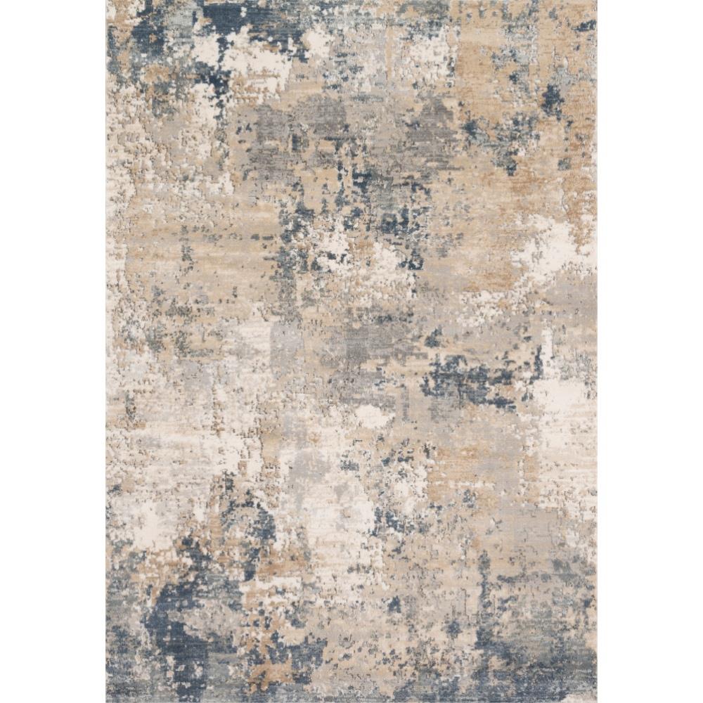 Teagan Modern Classic Brown Blue Abstract Patterned Rug - 2'8"x4'