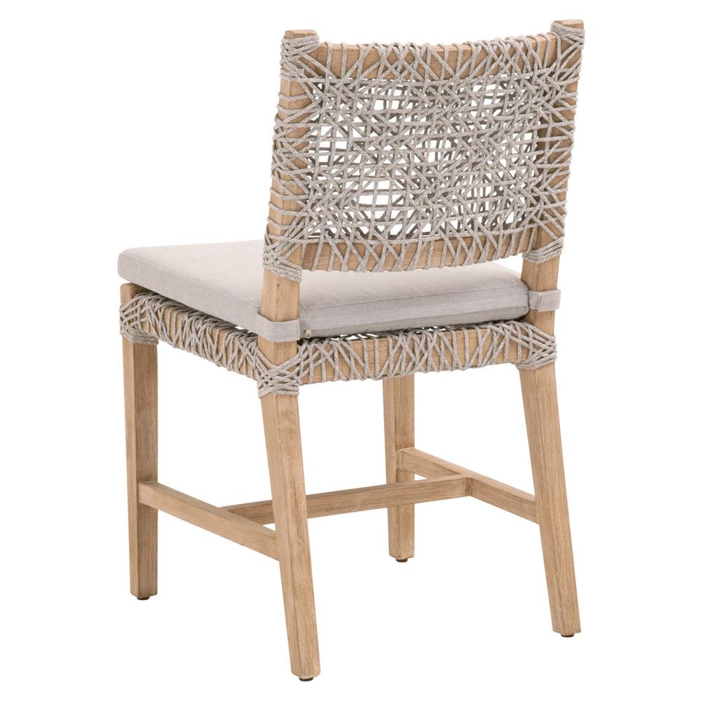 Kristoffer Coastal Beach Woven Rope Natural Grey Mahogany Dining Chair ...