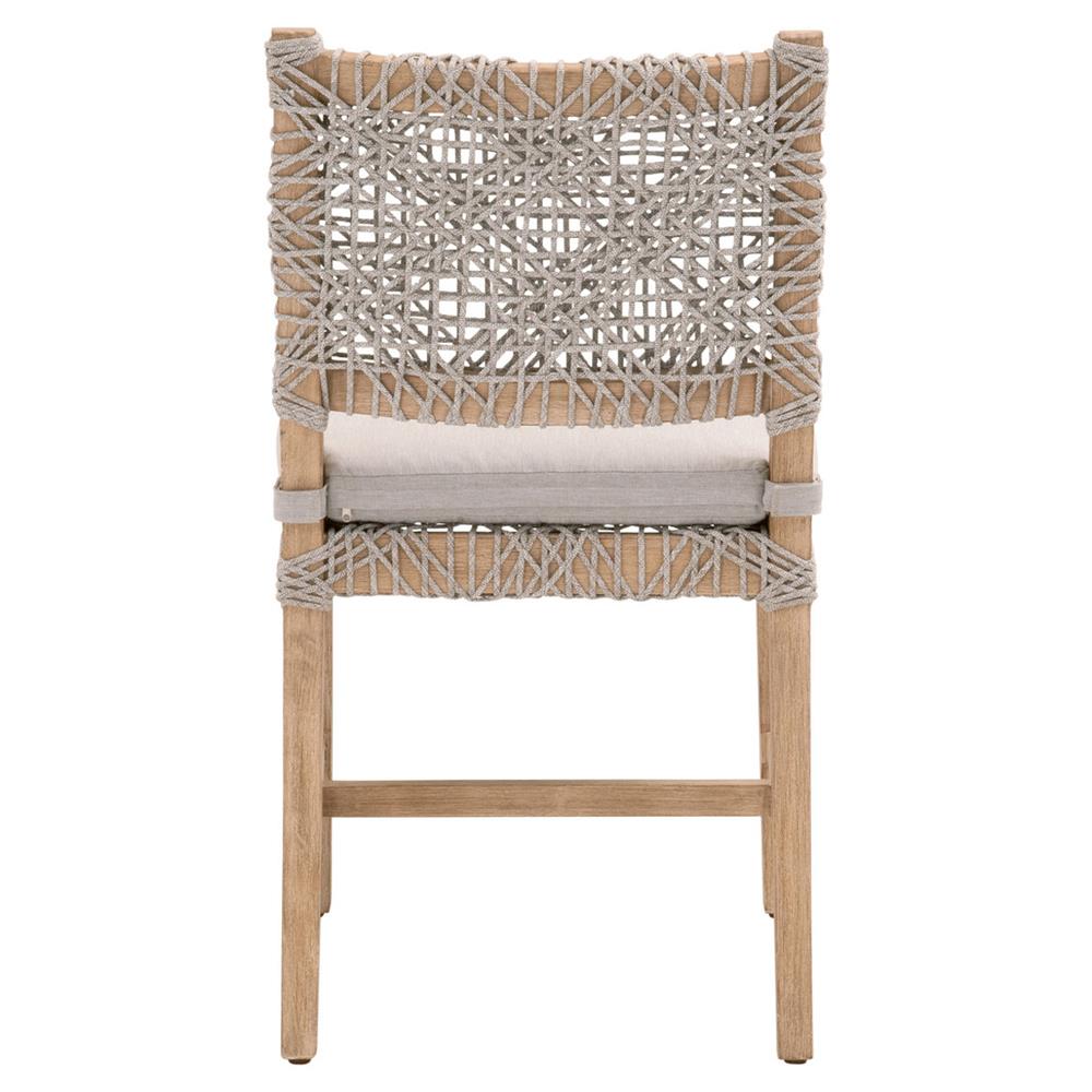 Kristoffer Coastal Beach Woven Rope Natural Grey Mahogany Dining Chair ...
