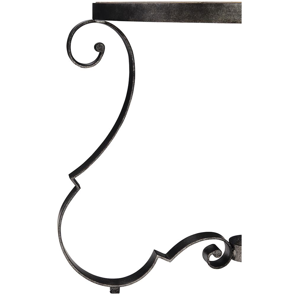 Rustom French Country Round Wood Veneer Top Metal Base Side End Table ...