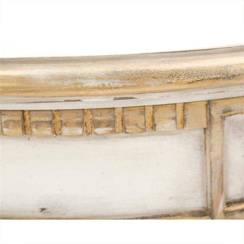 John-Richard Chambolle French Grey Wood Gold Accent Side Table