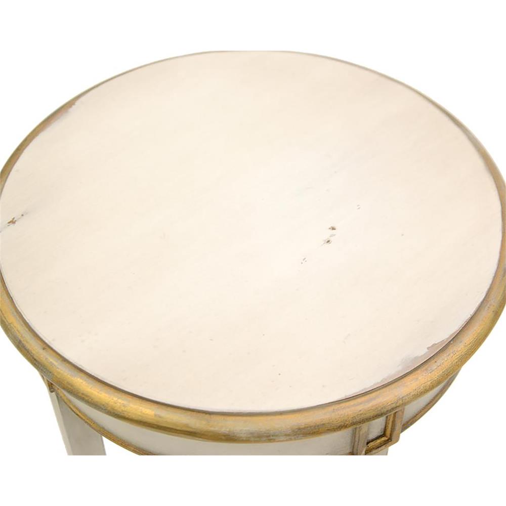 John-Richard Chambolle French Grey Wood Gold Accent Side Table