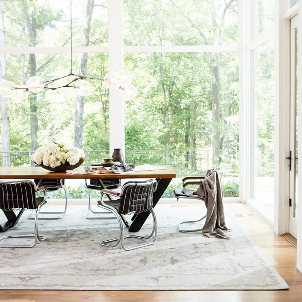 Kade Modern Classic Grey Wool Medallion Patterned Hand Knotted Rug - 8 ...
