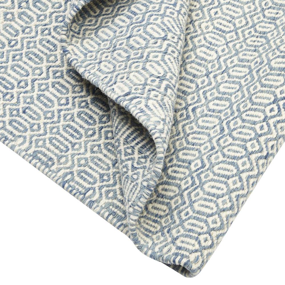 Carys Modern Blue Wool Diamond Patterned Rug - 8'x10' 8'x10' | Kathy ...
