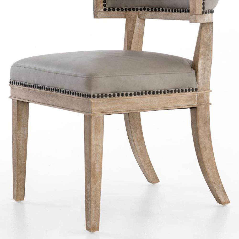 Livingston Modern Classic Curved Back Light Grey Leather Dining Chair