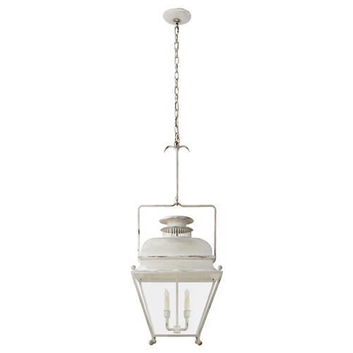 Visual Comfort Holborn Old White Framed Lantern - Large | Kathy Kuo Home