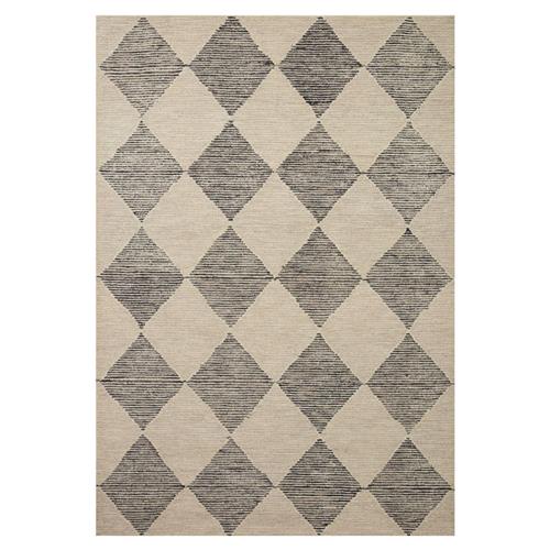 Francis French Country Beige Wool Diamond Patterned Rug - 3'6"x5'6"