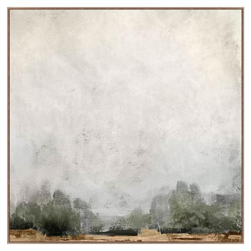 Apo French Country Grey Forest Landscape Brown Frame Painting 2 - 49x49