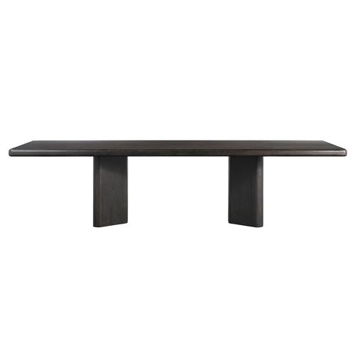 Cassius Rustic Lodge Black Reclaimed Oak Rectangular Dining Table - 118"W