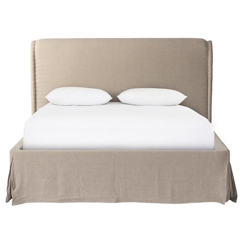 Wyndham Broadway Dune Linen Bed - Queen | Kathy Kuo Home