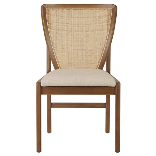 Morgan Coastal Beach Cream Performance Natural Cane Dining Side Chair