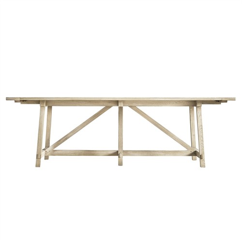 Elijah Updated Traditional Brown Oak Wood Extendable Dining Table - 96-144"