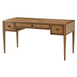 Ayra Updated Traditional Dawn Brown Oak Wood Office Writing Desk ...