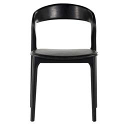 Nanda Rustic Lodge Black Upholstered Leather Seat Solid Wood Dining ...
