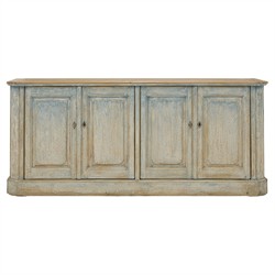 Isola Updated Traditional Distressed Blue Sideboard | Kathy Kuo Home
