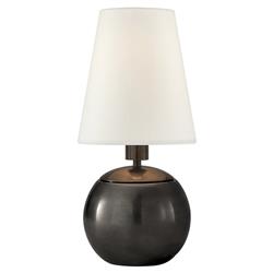 Visual Comfort Terri Bronze Linen Shade Round Table Lamp - Extra Small ...
