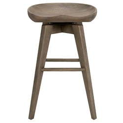 Parnel Rustic Lodge Dark Brown Solid Wood Swivel Backless Counter Stool ...
