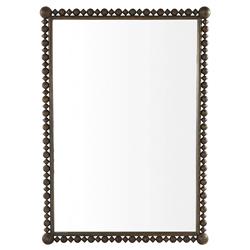 Beau Mid Century Dark Brown Ash Wood Rectangular Wall Mirror Large (41 ...