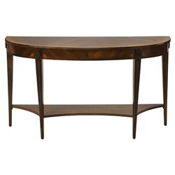 Estrella French Country Nutmeg Brown Wood Demilune Console Table