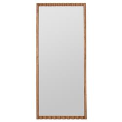 Milani Coastal Beach Natural Wood Full Length Floor Mirror | Kathy Kuo Home