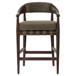 Ilonah Rustic Lodge Olive Green Upholstered Brown Oak Counter Stool ...