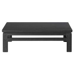 Harold Rustic Lodge Black Oak Wood Square Coffee Table | Kathy Kuo Home