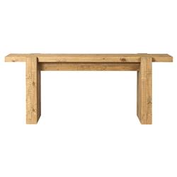 Godwin Rustic Lodge Brown Reclaimed Pine Wood Rectangular Console Table