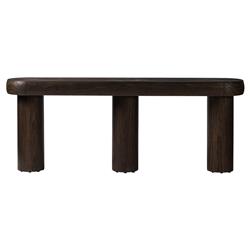 Duke Modern Classic Dark Brown Pine Oval Console Table | Kathy Kuo Home