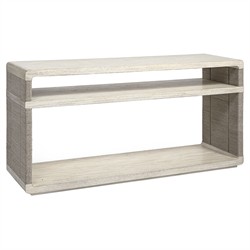 Palecek Buchanan Coastal Beach Whitewash Hardwood Rectangular Console Table