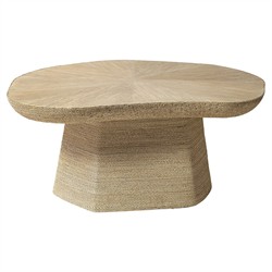 Palecek Iliana Coastal Beach Natural Woven Abaca Coffee Table - 34" 31 ...