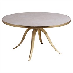 Crystal Modern Classic Stone Gold Iron Round Dining Table - 48" 41" W ...